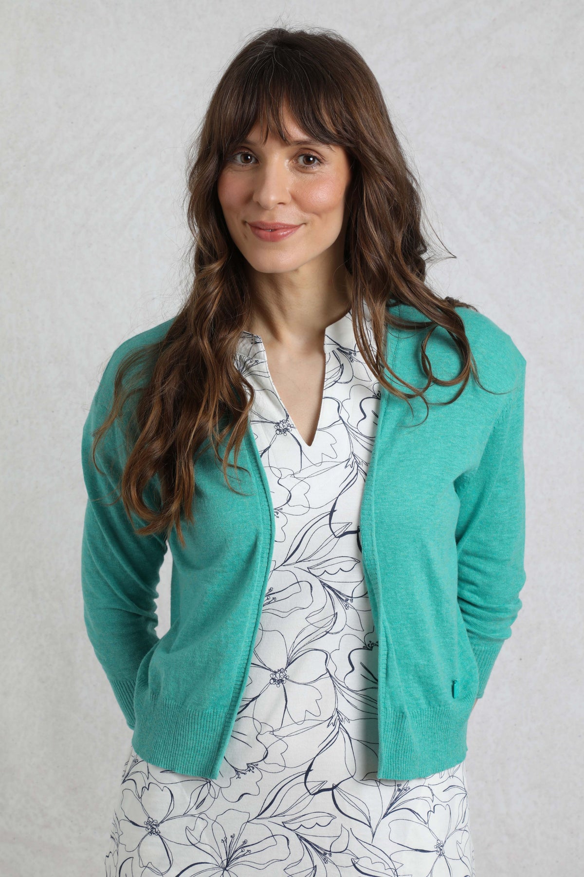 Weird Fish Limon Cardigan in Aqua Blue — Judith Glue