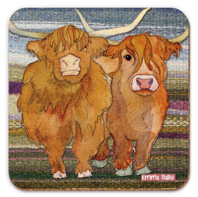 Emma Ball 'Highland Coo' Coaster — Judith Glue