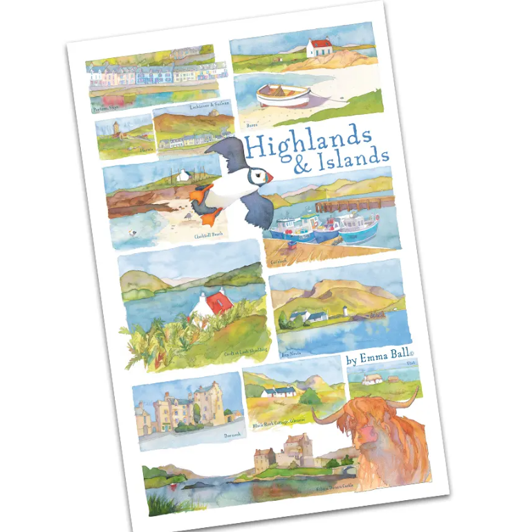 Emma Ball 'The Highlands & Islands' Tea Towel — Judith Glue