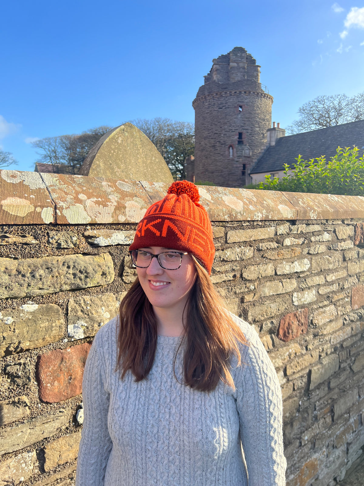 Wonky Woolies Orkney Runic Hat in Rust/Tango — Judith Glue