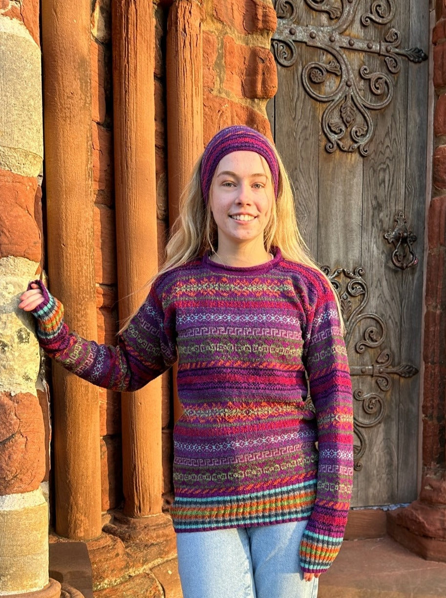 Rackwick Wild Lupin Curlneck Sweater — Judith Glue