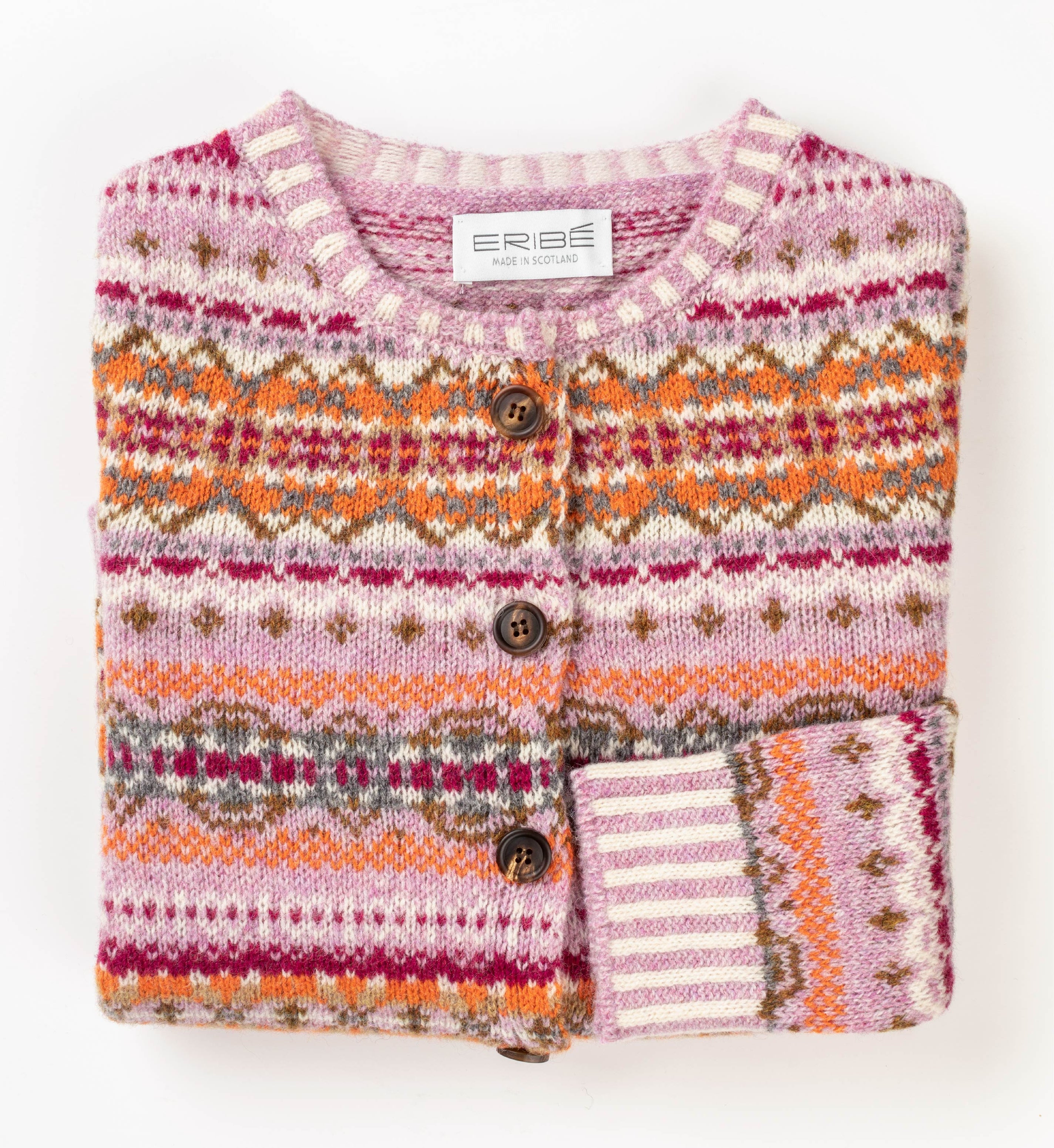 Eribé Westray Fair Isle Cardigan - Orange-burst — Judith Glue